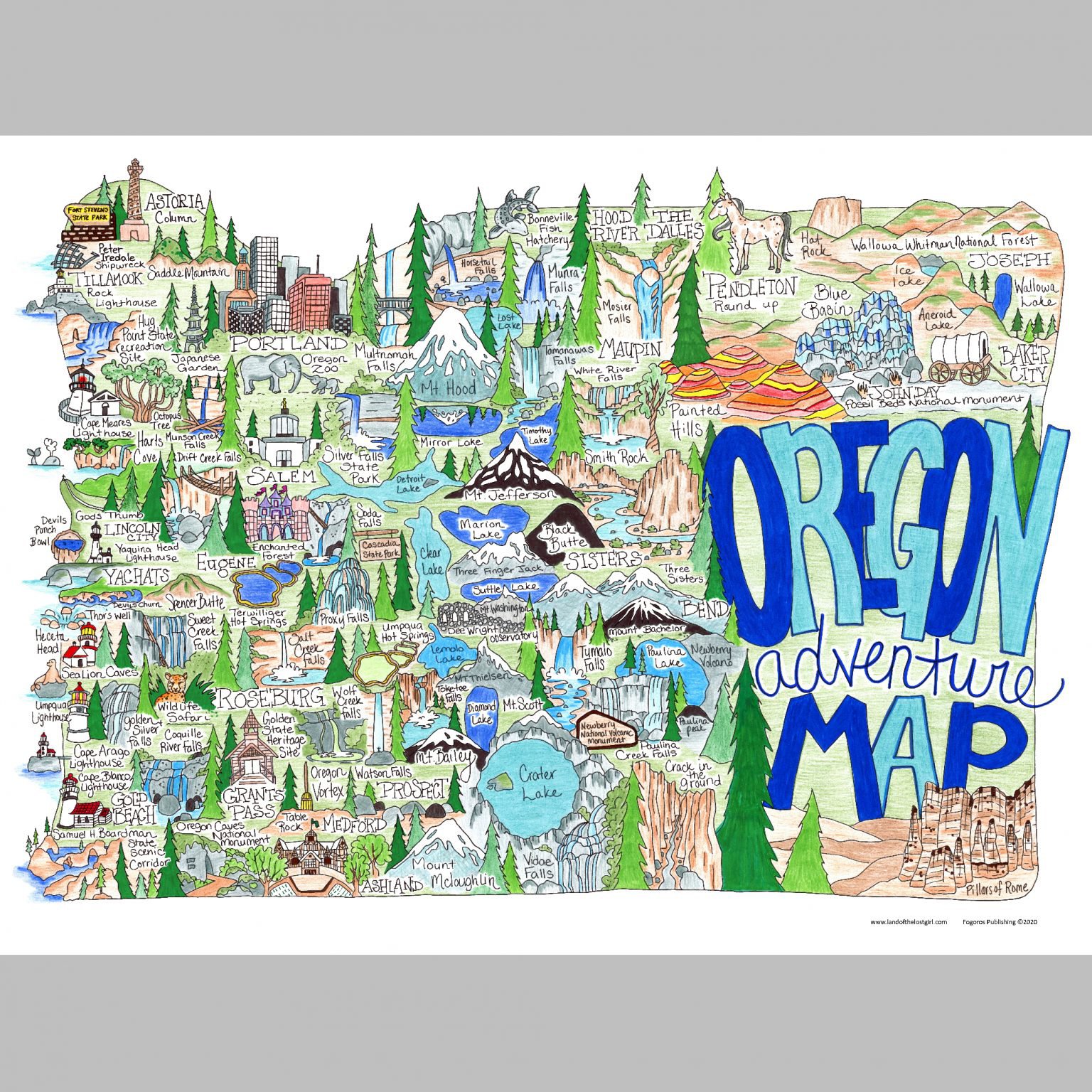 The Oregon Coast Poster | Land of the Lost Girl