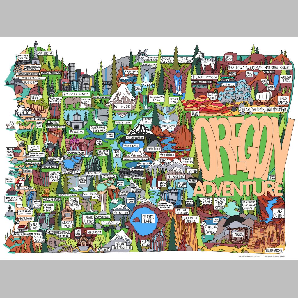 Oregon Adventure Poster | Land of the Lost Girl