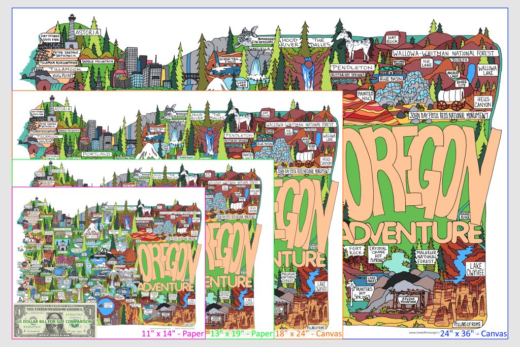 Oregon Adventure Poster | Land of the Lost Girl