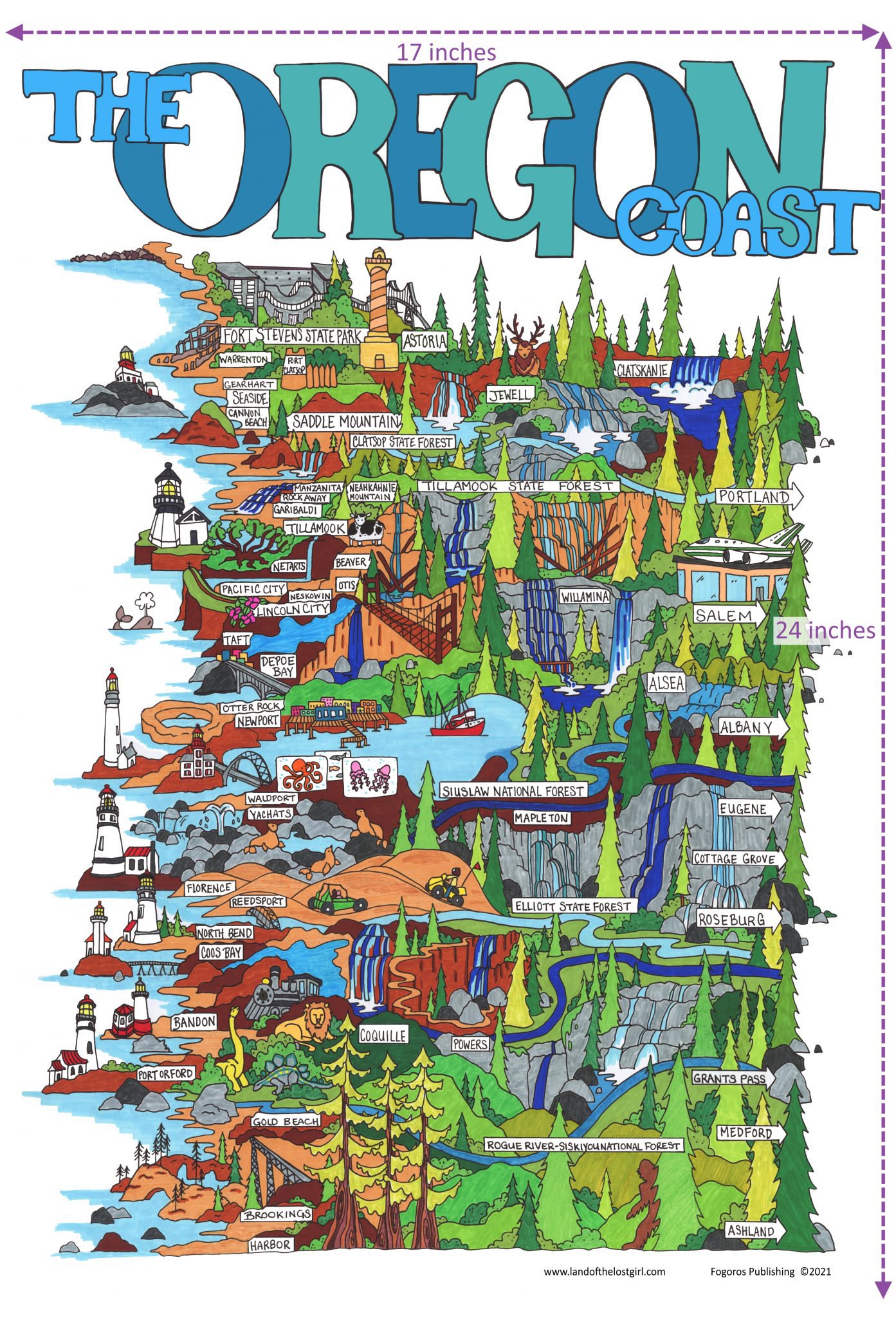 The Oregon Coast Poster | Land of the Lost Girl