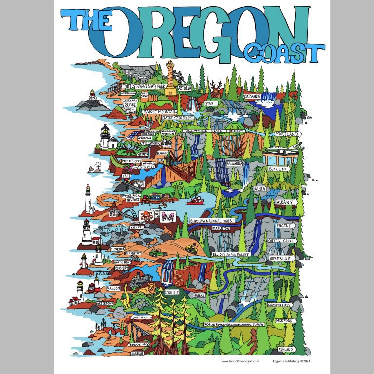 The Oregon Coast Poster | Land of the Lost Girl